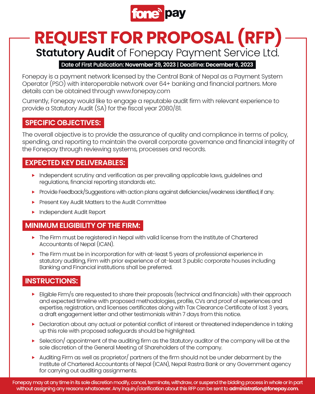 Our Notices - fonepay - नगद छोडौ fonepay गरौ